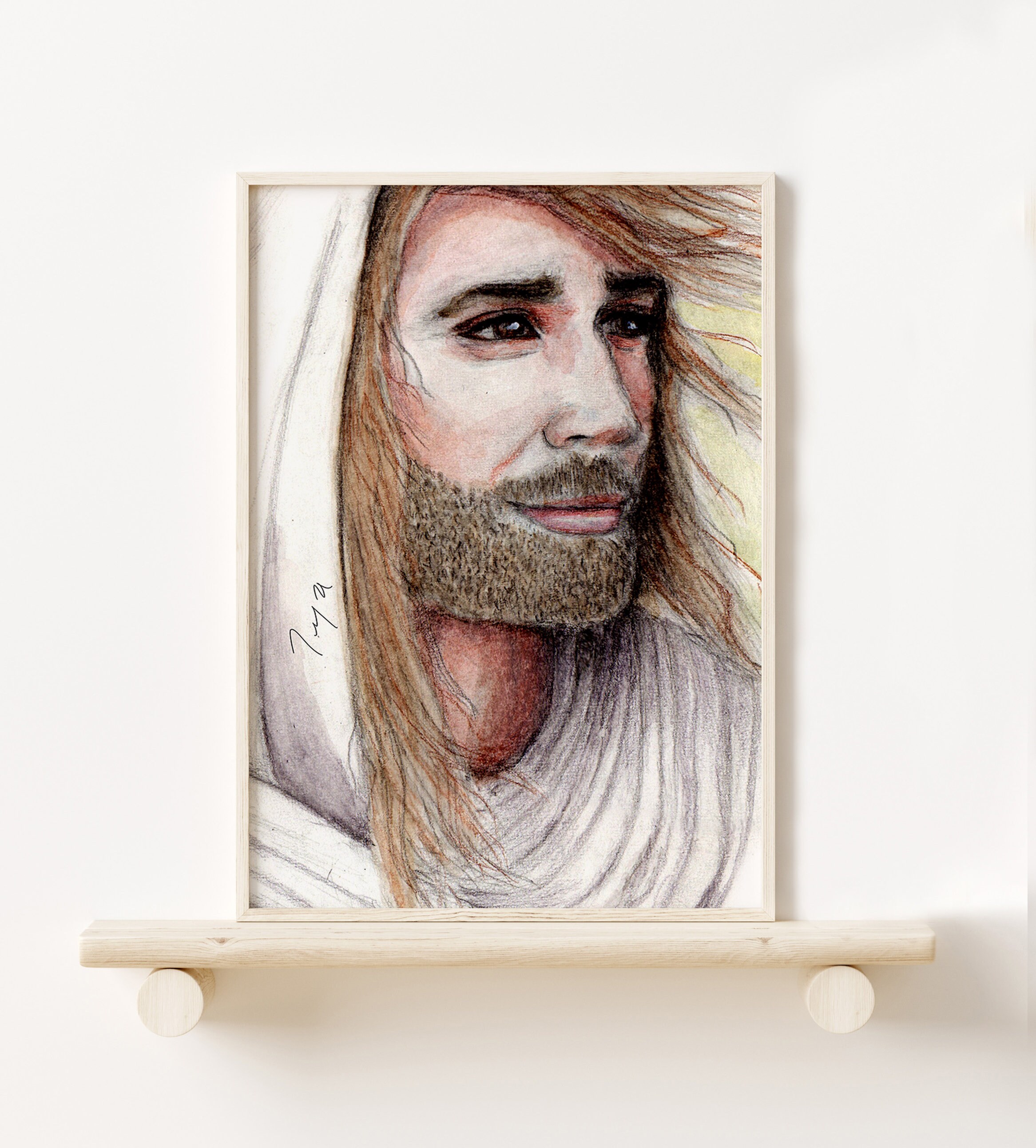 Jesus Christ, Christ, Prince of Peace, Bible, Pencil Print, Art Print ...