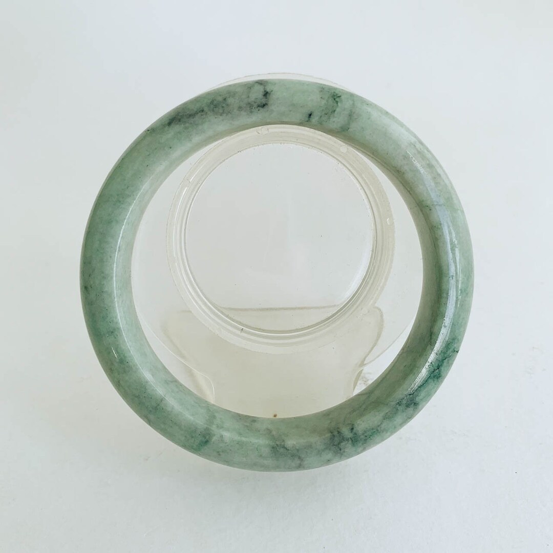 Rare Burmese Jade Bangle Light Green Large Band Inner Size 67 Mm Flat ...