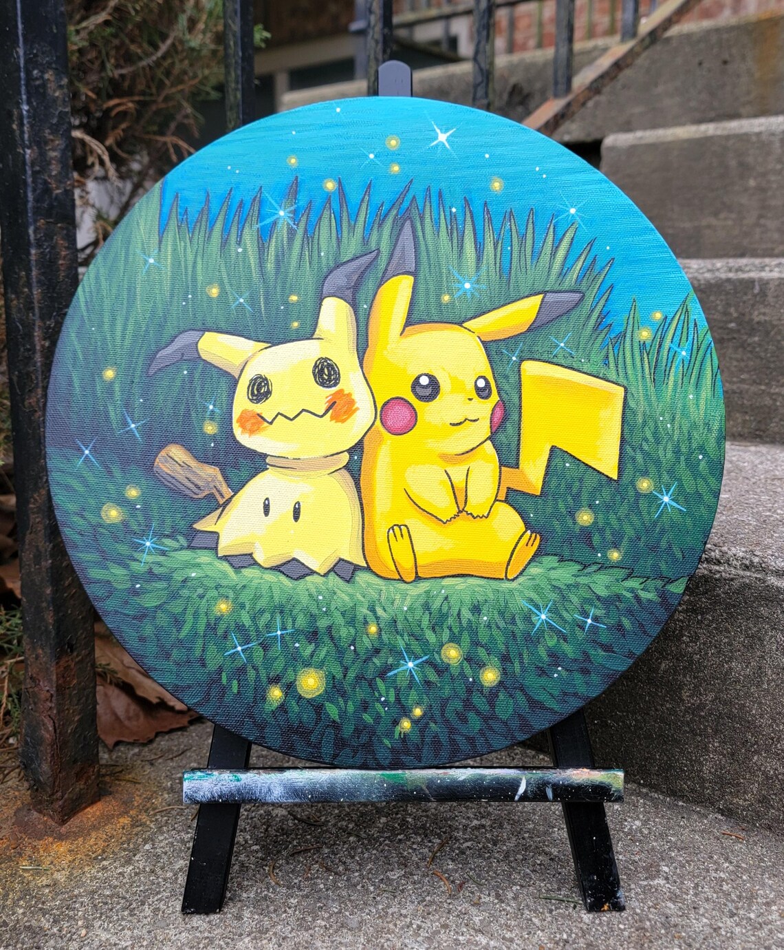 Pikachu & Mimikyu Acrylic Painting - Etsy