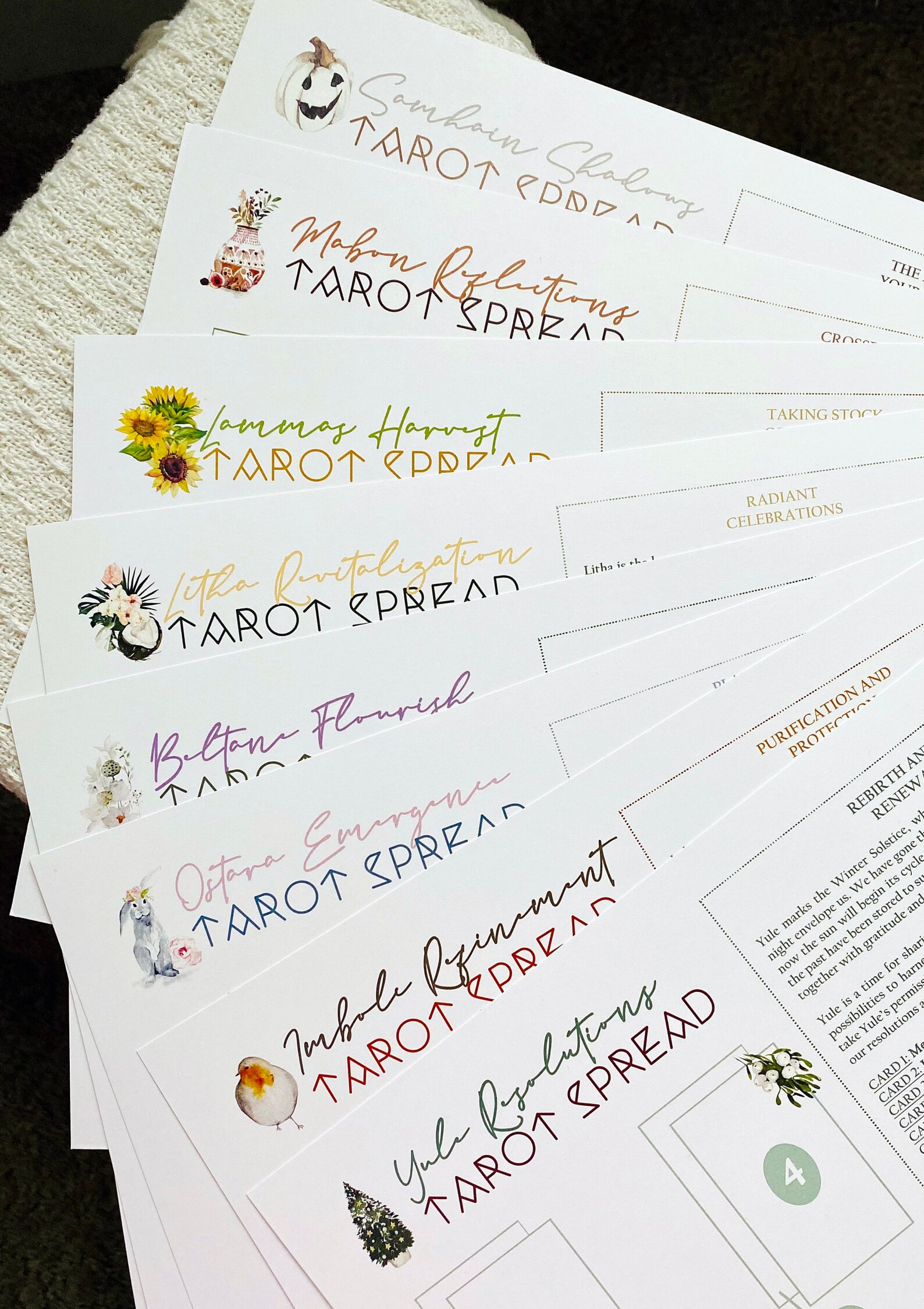Samhain Tarot Spread | Watercolor Autumn Self-reflection Fall Sheet ...