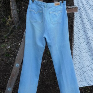 Vintage 1970s Brittania Bell Bottom Flared Jeans Women's M 32 " Waist Light Wash 100% Cotton ...