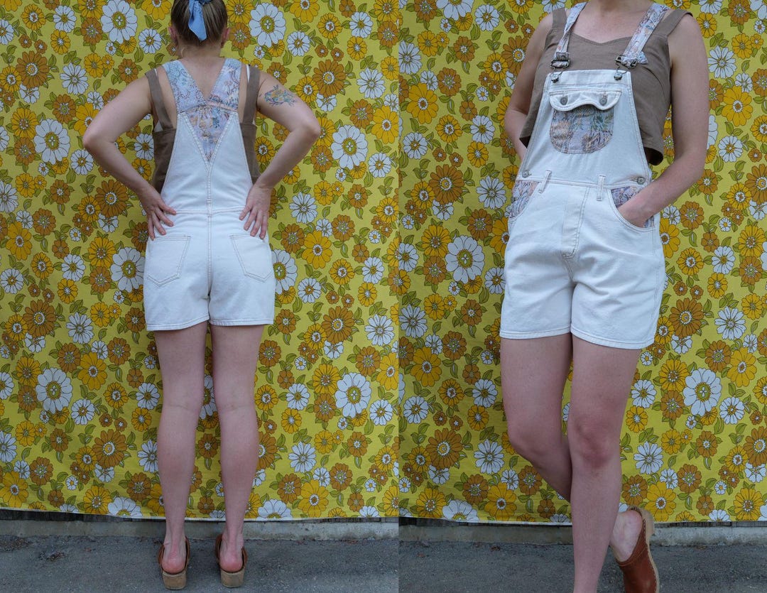 Vintage Overalls Women's S 1980s 1990s American Laundry Cream White ...