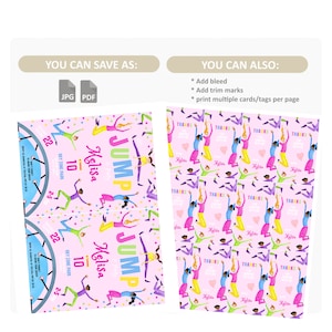 Jump and Play Invitation for Girl Trampoline Park Birthday Invite, Pink ...