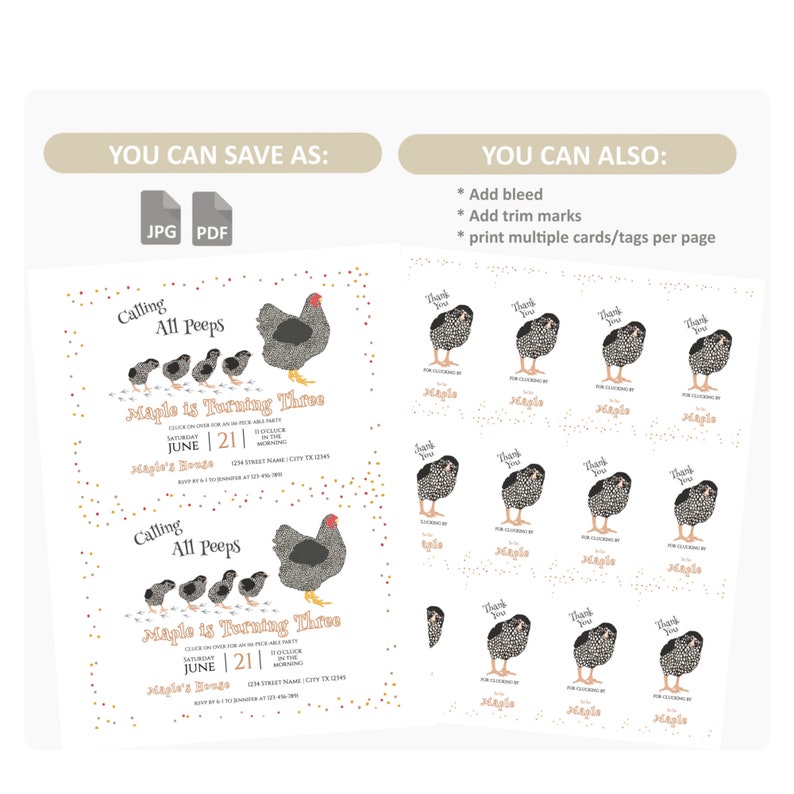 Chicken Birthday Invitation, Calling All Peeps, Farm Themed Animal ...
