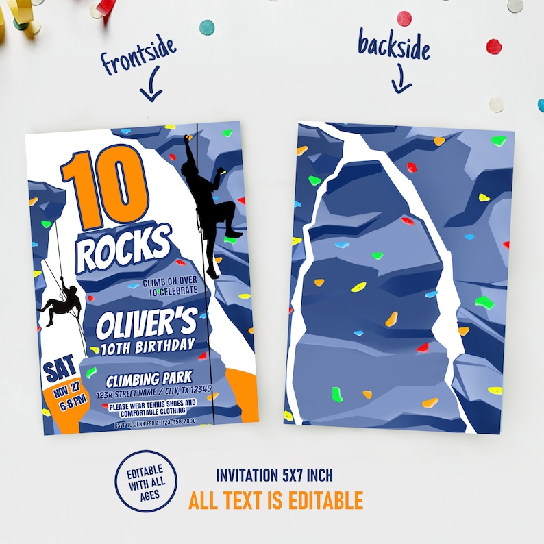 Invitation d'anniversaire d'escalade Mur - Etsy France
