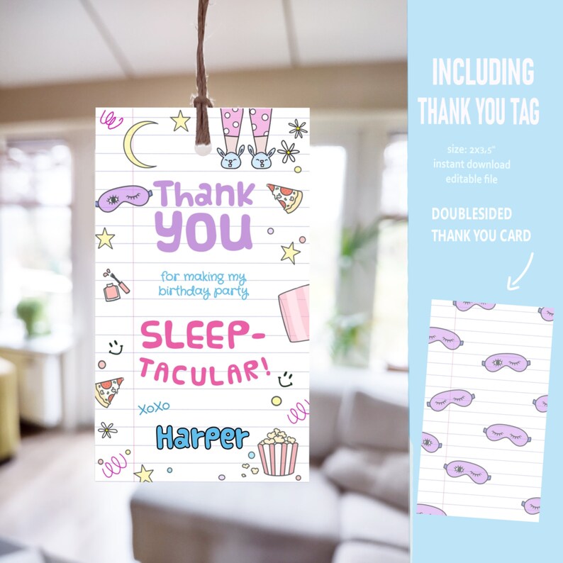 Editable Sleepover Party Invitation With Fun Doodle Art, Tween Girls ...