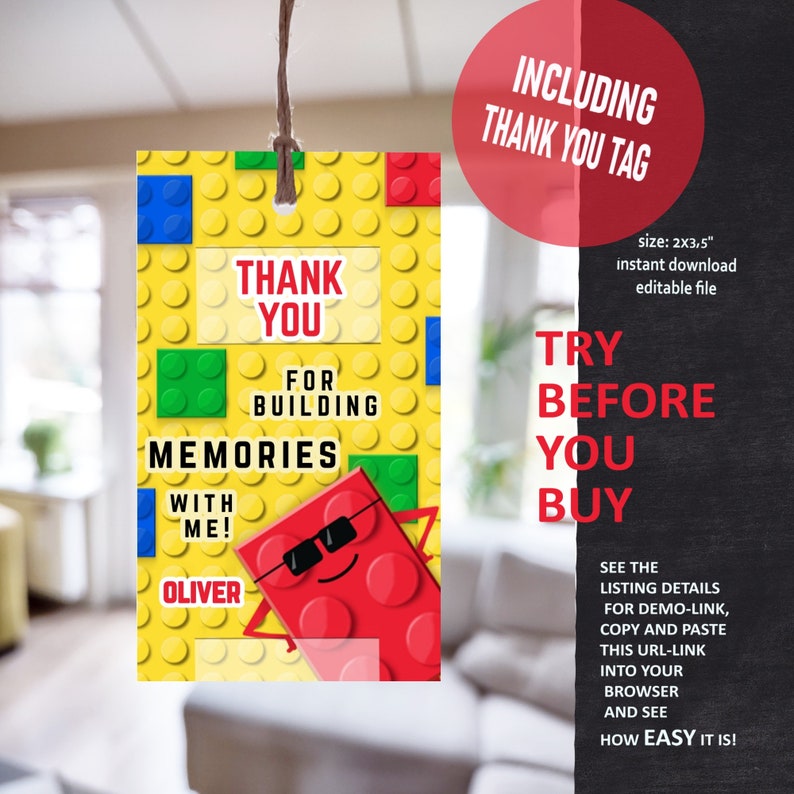 Building Blocks Birthday Invitation, Bricks Invite, Brick Party Invite ...