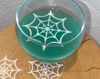 Edible Spiders and Spiderweb Drink Toppers Precut Halloween Wafer ...