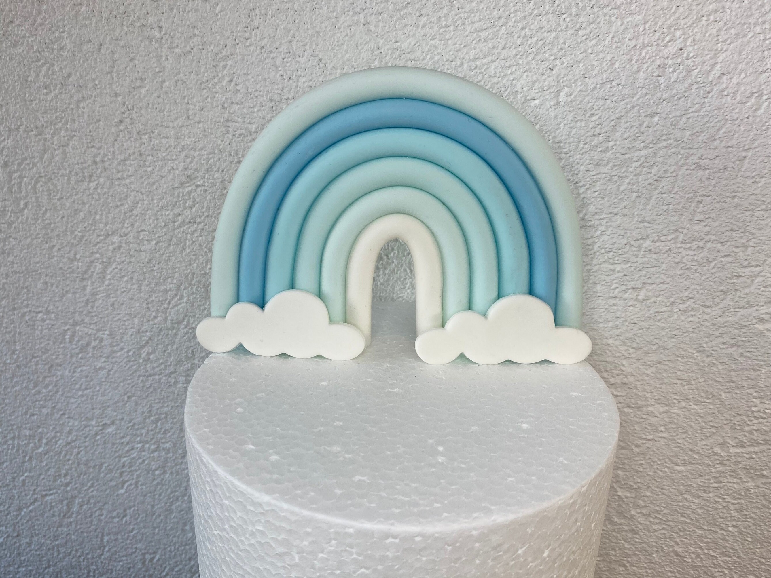 Blue Rainbow Cake Topper Edible Fondant Rainbow Pastel - Etsy