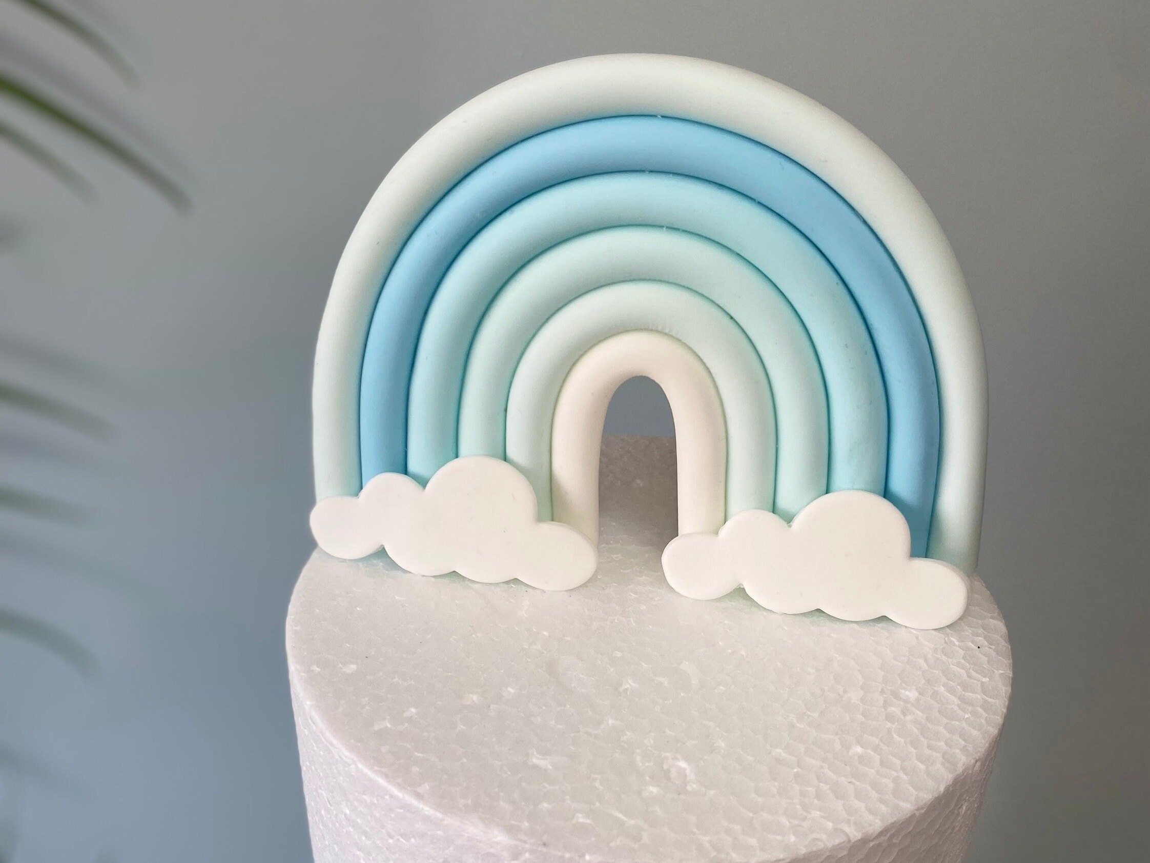 Fondant Blue Rainbow Cake Topper – Baby Shower Decoration - Etsy