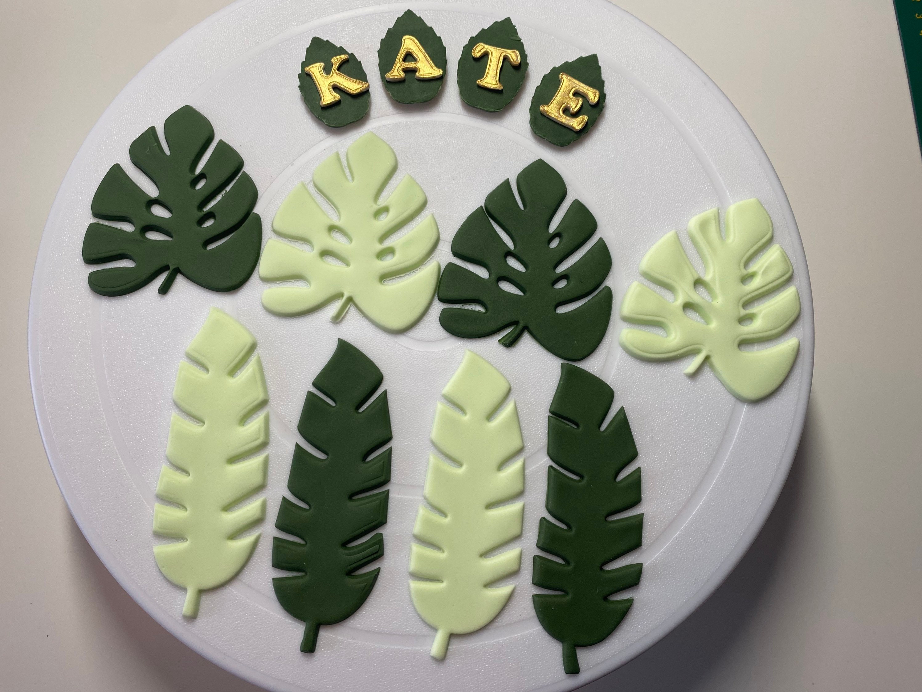 Fondant Tropical Leaves. Edible Cake Toppers. Safari Theme Birthday ...