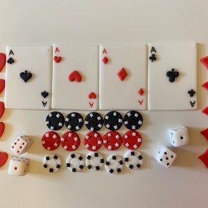 Fondant Poker Cards - Casino Themed Cake Toppers- Handmade Cake Topper ...