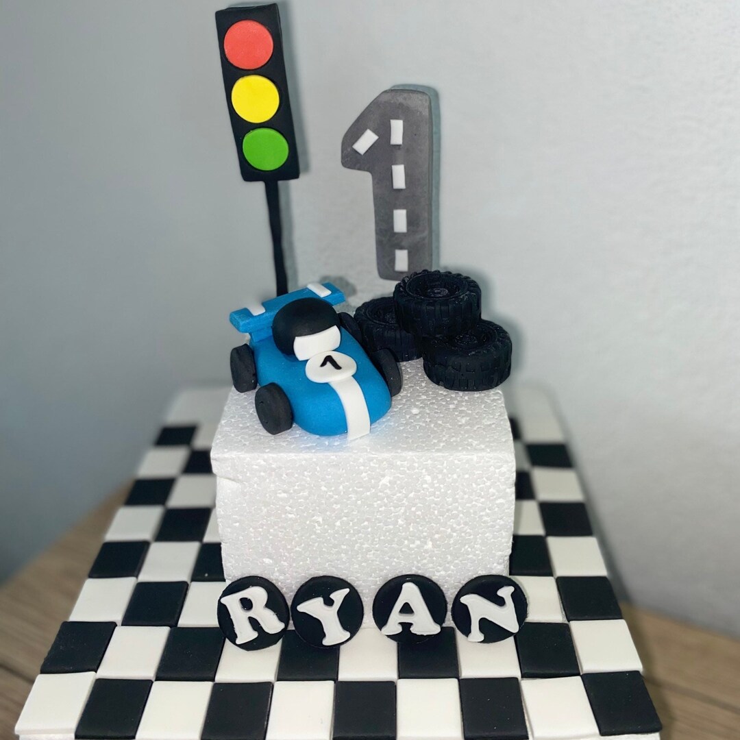 Car Cake Toppers fondant Racing Cars edible Racing Car Personalised ...