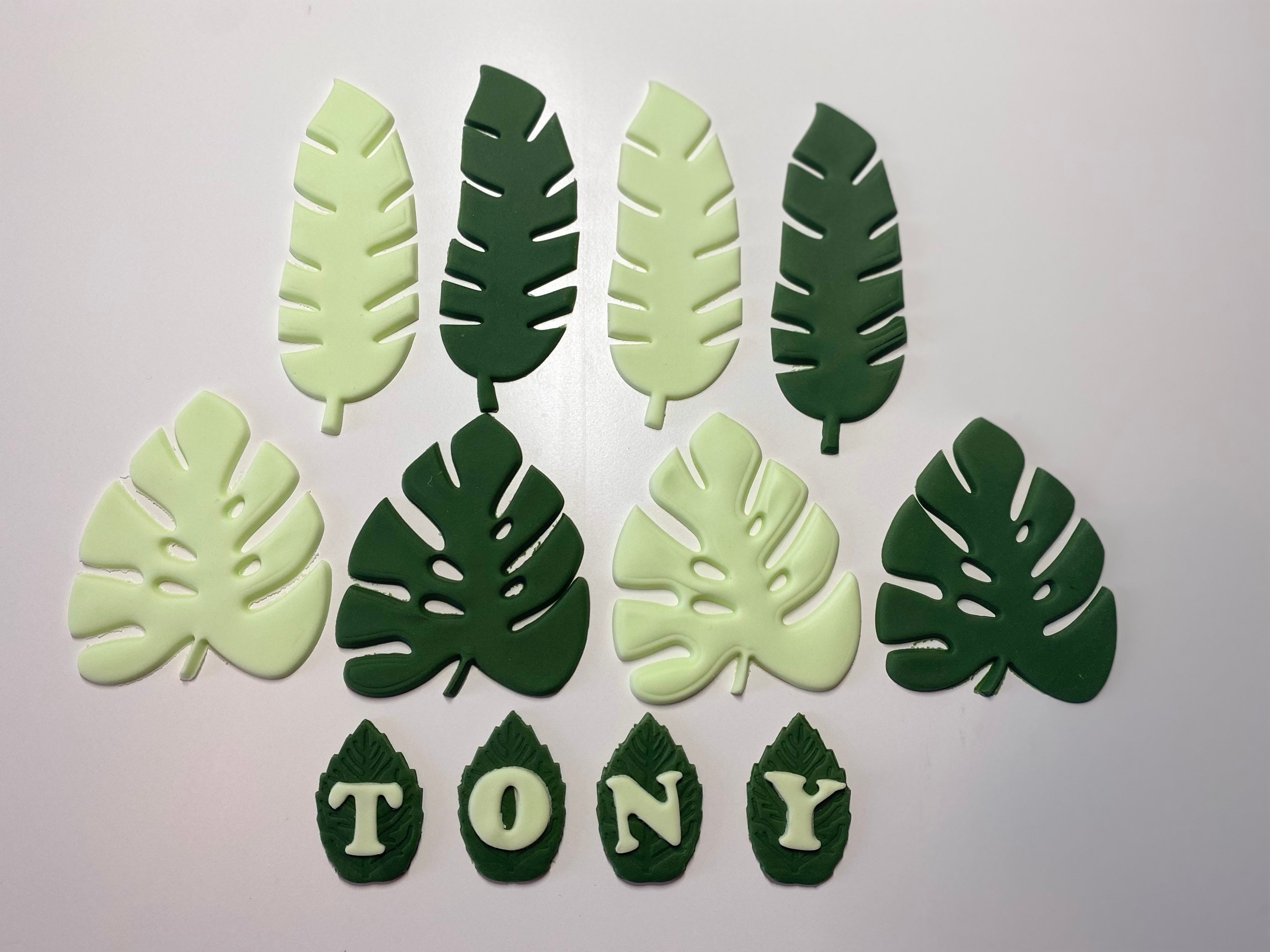 Fondant Tropical Leaves. Edible Cake Toppers. Safari Theme Birthday ...
