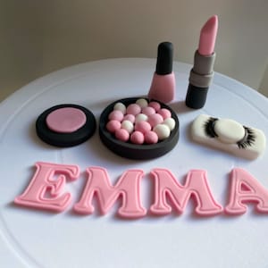 Make-up Toppers - Edible Fondant Cake Toppers Set -birthday Girl Cake ...