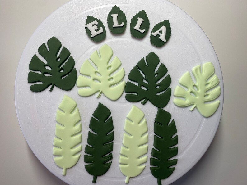 Fondant Tropical Leaves. Edible Cake Toppers. Safari Theme Birthday ...