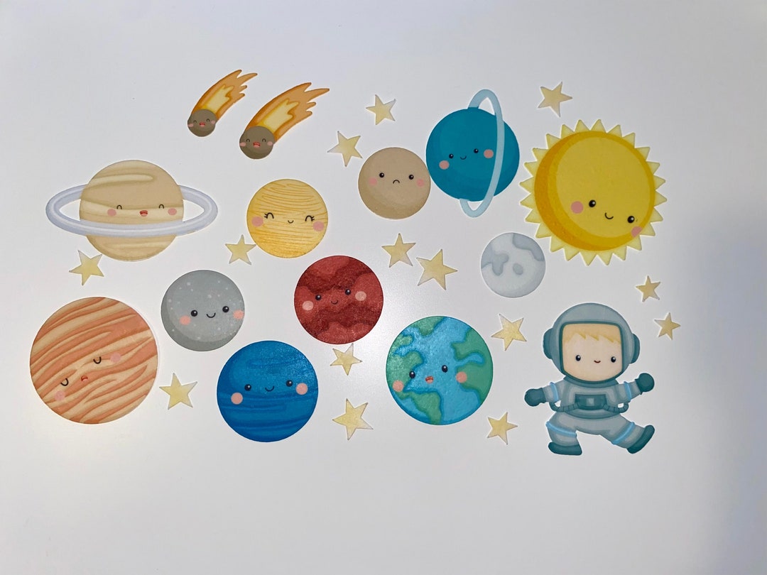 Pre-cut Edible Planets, Stars and Astronaut Wafer Toppers Space ...