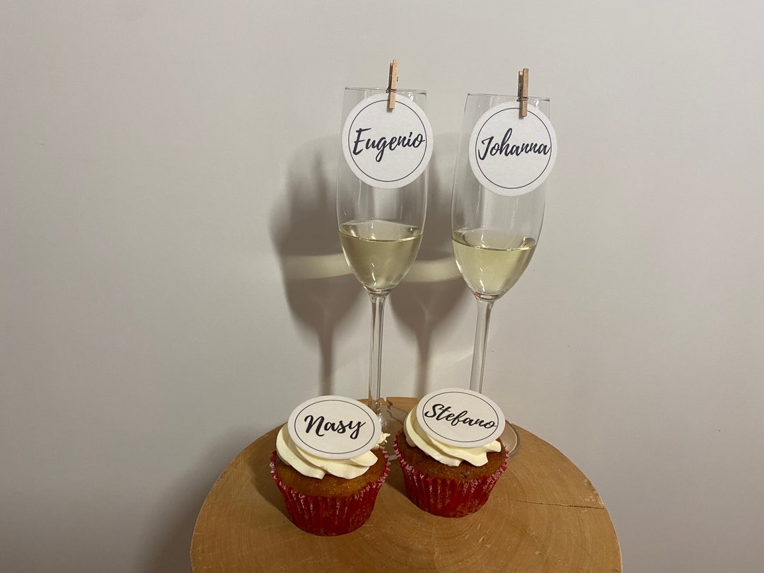 Drink Toppers Name Tags edible Cocktail and Cupcake Wafer Toppers ...