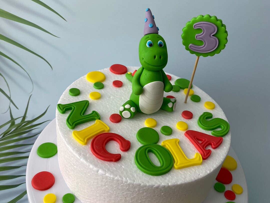 Fondant Dinosaur Cake Topper-edible Dinosaur-edible Dinosaurs Cake ...