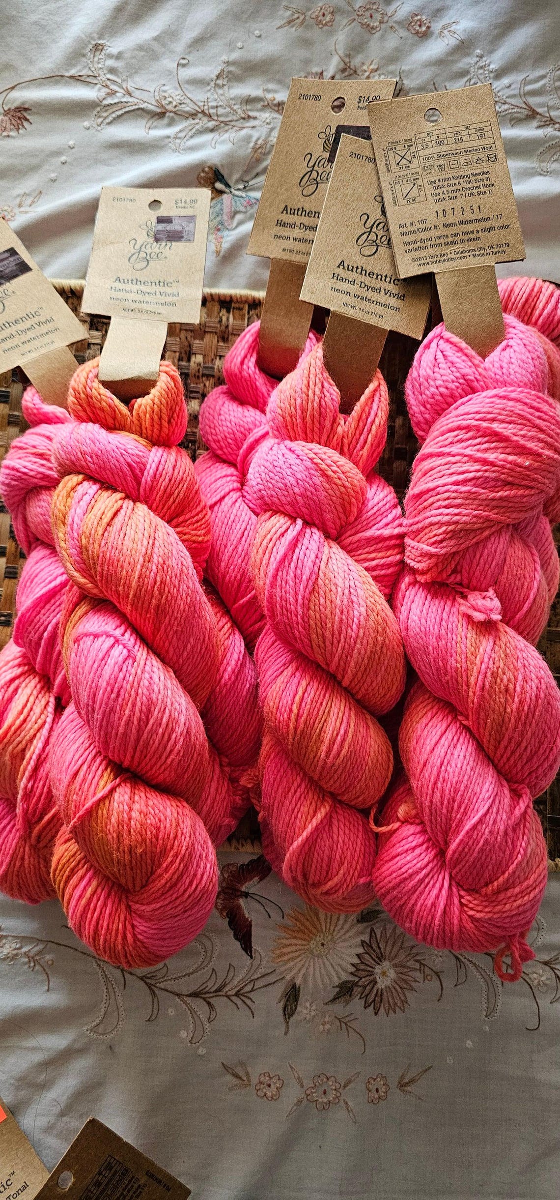 New Yarn Bee Authentic Hand-dyed Vivid Retired Neon Watermelon Lot ...
