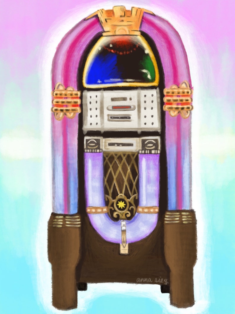 JUKEBOX PRINT!! Hand Drawn Digital Download - Etsy