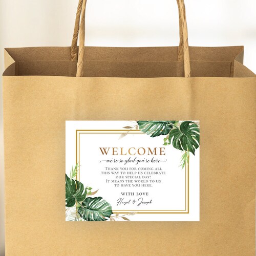 Tropical & Gold Themed Water Bottle Label Editable Digital - Etsy