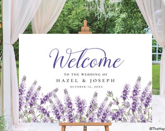 Lavender Wedding Welcome Sign: Editable Template (digital Download) PU1 ...