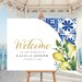 Mediterranean Blue Tiles and Lemon Welcome Poster, Sign, Italian ...