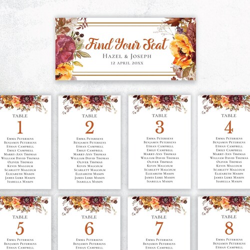 AMBER Fall in Love Welcome Sign Poster Editable Digital - Etsy