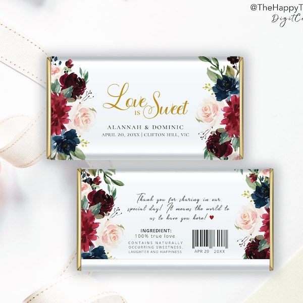 Wedding Candy Bar Wrapper - Etsy