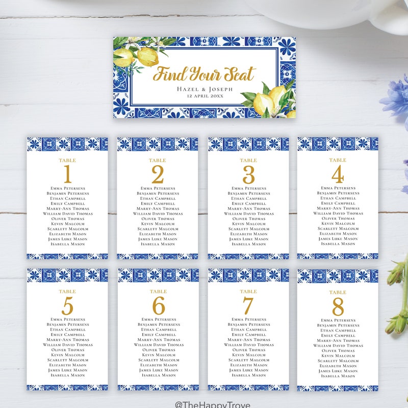 Blue Tile Lemon Template - Etsy