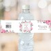 ELKE Pink Hydrangea Water Bottle Label Hot Pink Water Bottle Label ...