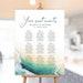 GENY Beach Themed Seating Chart Sign, Waves, Sea Foam, Ocean, Aqua ...