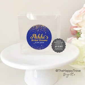 SAPPHIRE Royal Blue & Gold Glitter Sticker Avery Label - Etsy