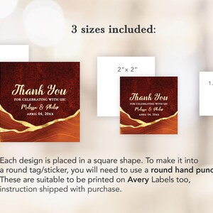 ALANI Maroon, Burnt Orange & Gold Round Sticker, Moody Autumn Favor ...