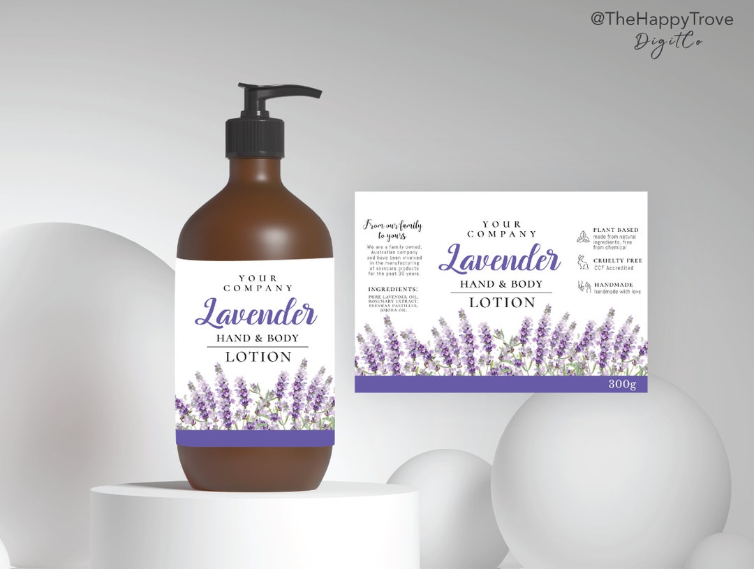 Lavender Product Label Avery Label Editable Digital Instant - Etsy