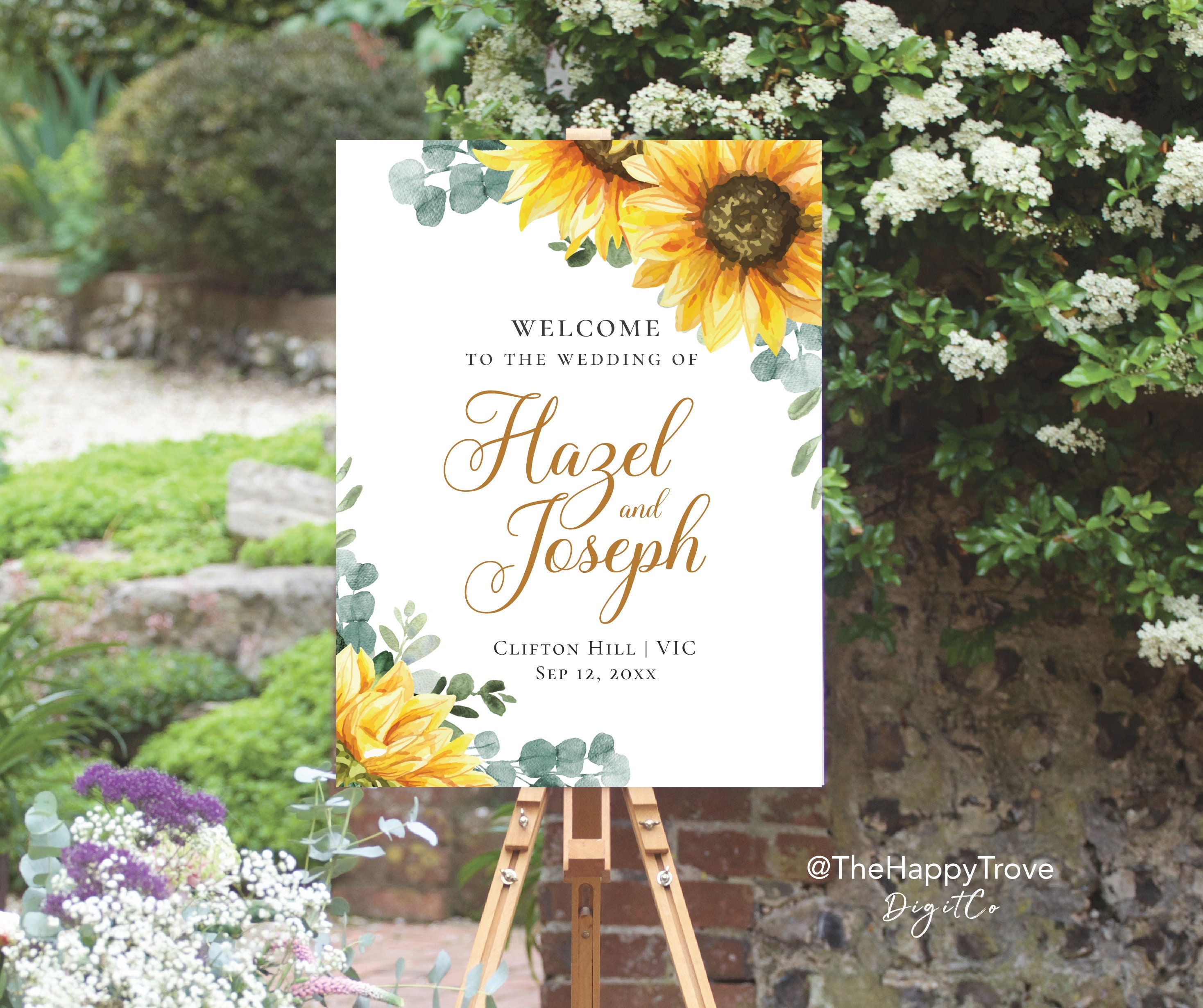 Sunflower Themed Welcome Sign Poster Editable Digital Instant - Etsy