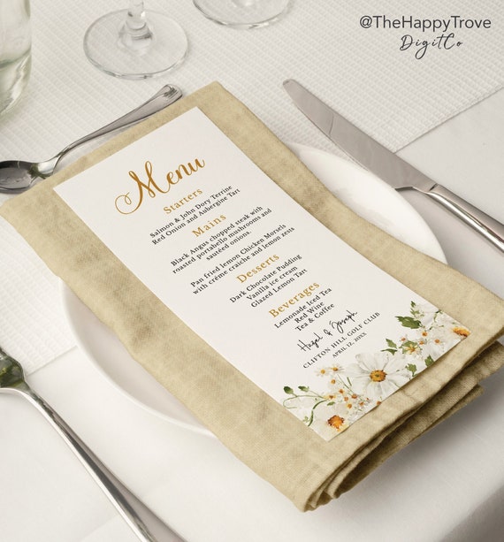 DAISY Menu Editable Digital Instant Download Template - Etsy