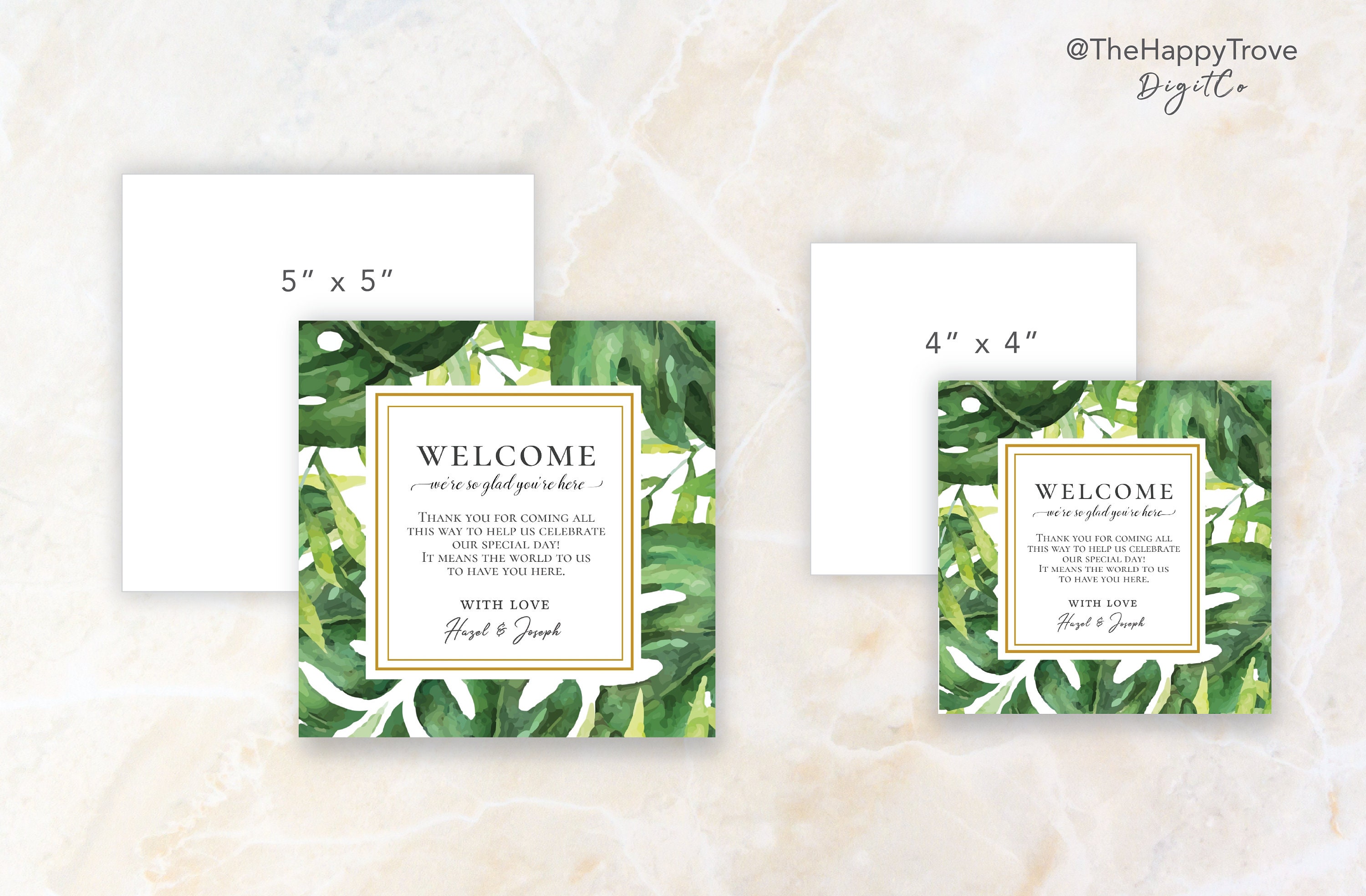 Tropical Themed Welcome Bag Square Sticker Avery Label | Etsy
