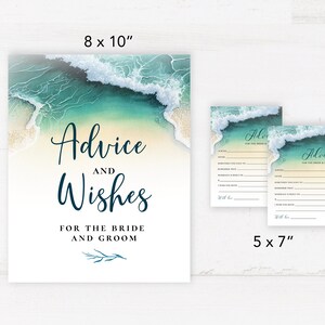 GENY Beach Themed Table Sign Set, Waves, Sea Foam, Ocean, Aqua ...