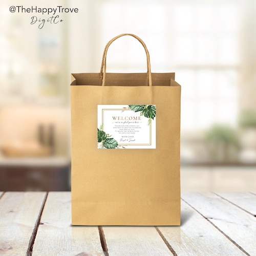 Tropical & Gold Themed Water Bottle Label Editable Digital - Etsy