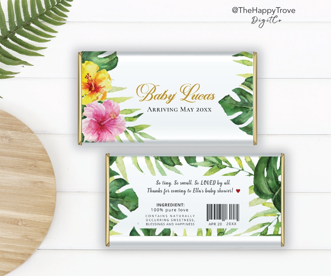 Tropical Themed Chocolate Bar Wrapper, Aldi 40g, Hershey 1.55oz ...