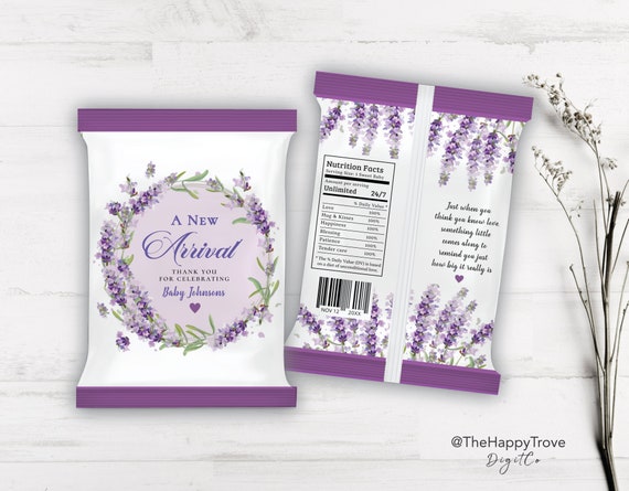 Lavender Themed Chip Bag Label Snacks Treat Bags Favour - Etsy