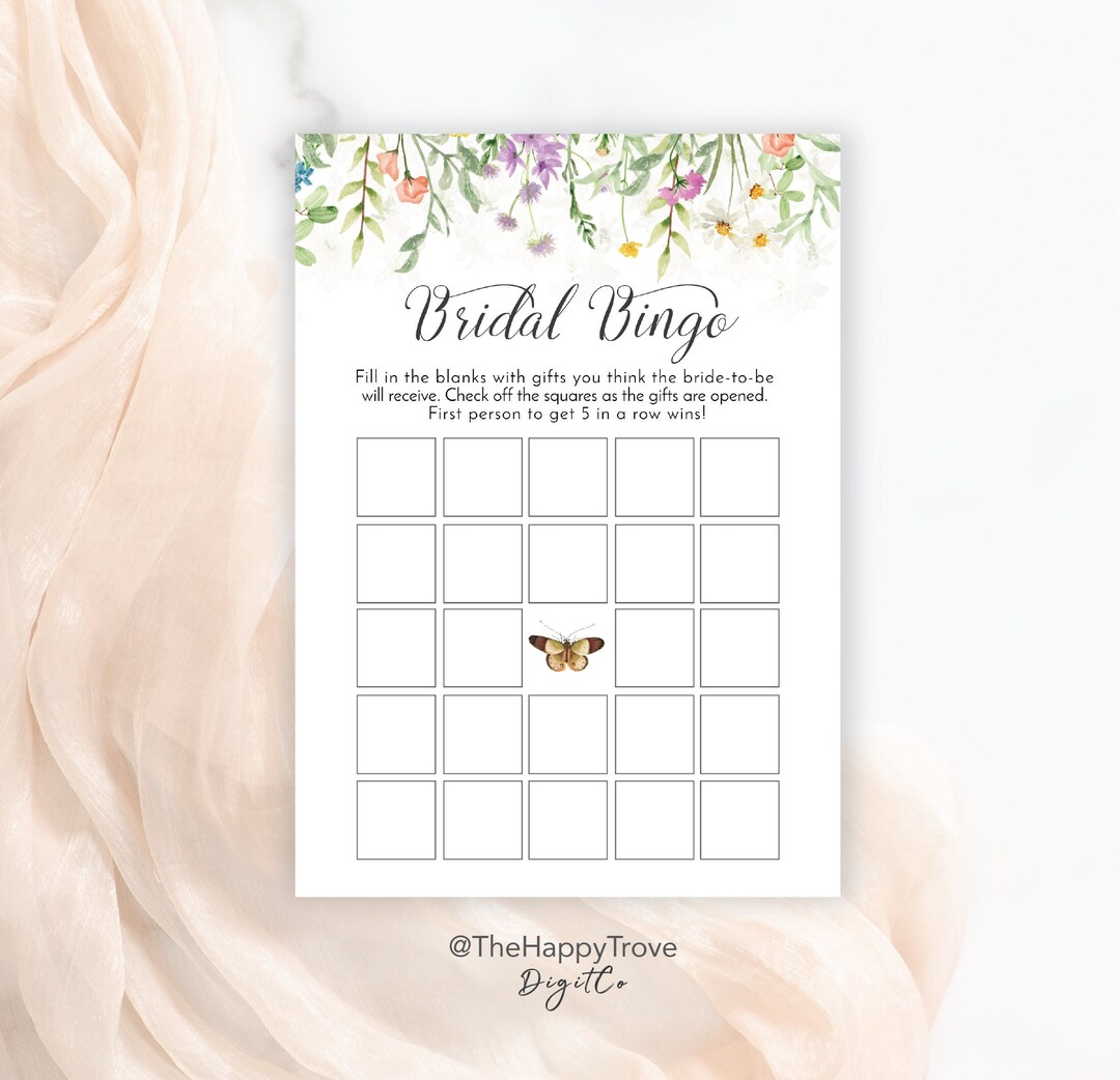 MARLEE Wild Flower Bridal Shower Game, Bridal Bingo, Editable Download ...