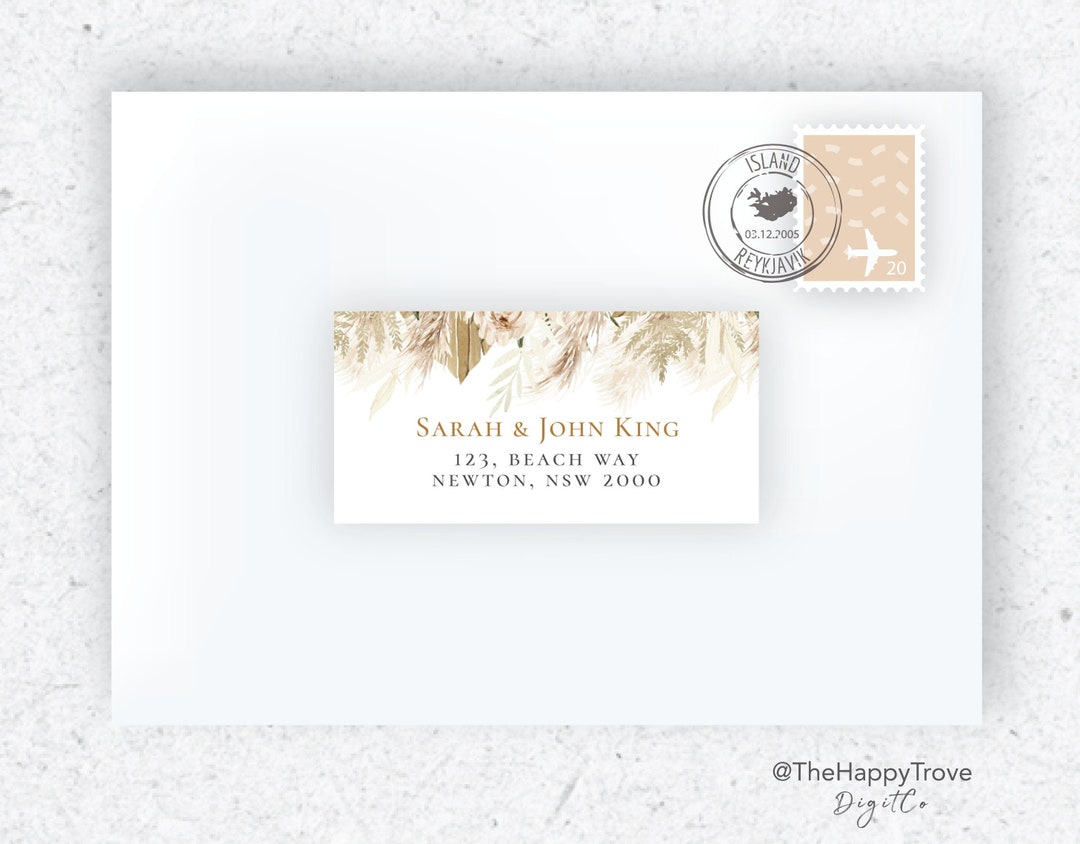 AURORA Boho Address Label, Editable Digital Instant Download, Template ...