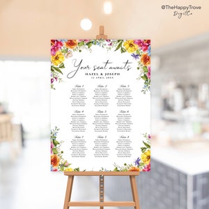 ELINA Maximalist Colorful Seating Chart Sign, Vibrant, Bold, Bright ...