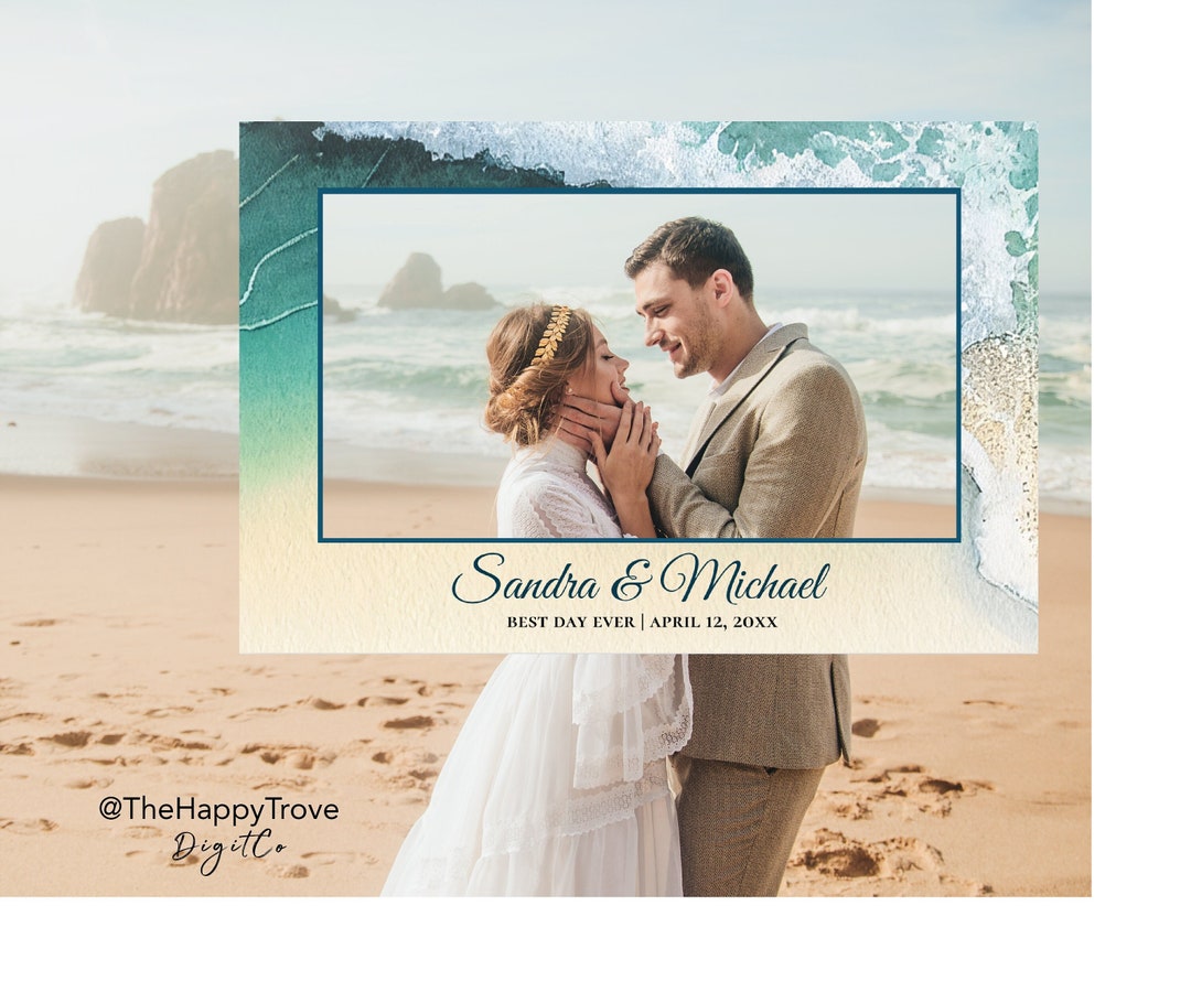 GENY Beach Themed Photo Prop Frame, Waves, Sea Foam, Ocean, Aqua ...