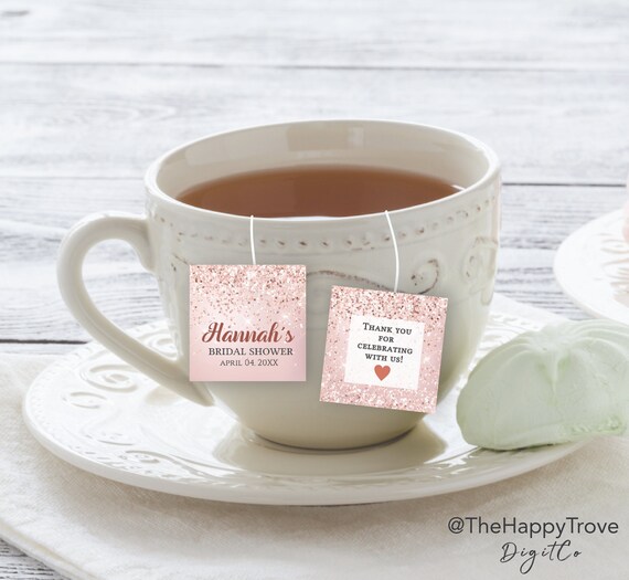 ROSA Rose Gold Glitter Tea Bag Tags the Perfect Blend - Etsy
