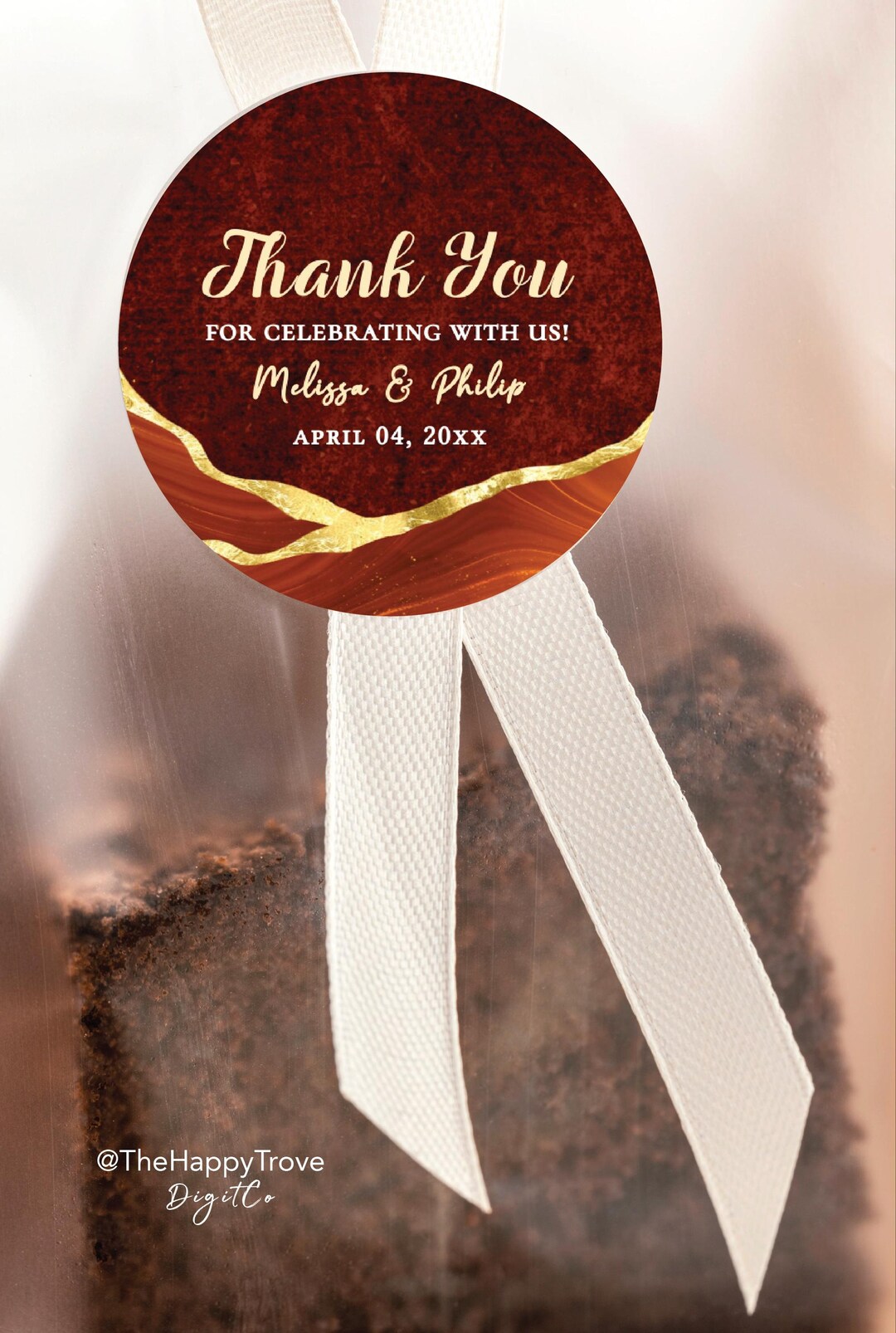 ALANI Maroon, Burnt Orange & Gold Round Sticker, Moody Autumn Favor ...