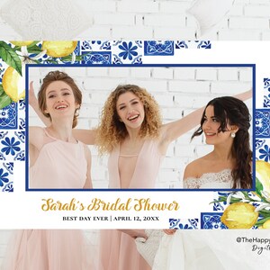 Mediterranean Blue Tiles and Lemon Photo Prop Frame, Italian, Amalfi ...